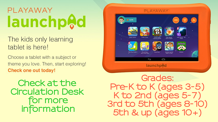 Playaway Launchpads Now Available | Bossard Memorial Library